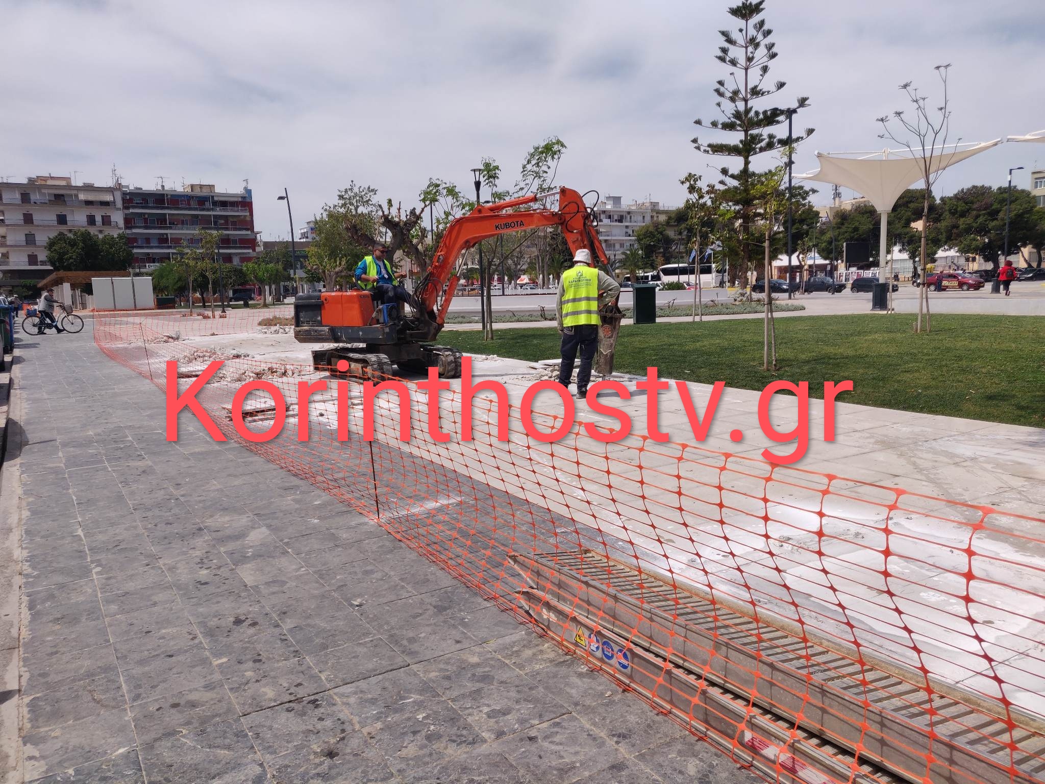 Κόρινθος: Συνεχίζονται τα έργα ανάπλασης στην Πλατεία Παναγή Τσαλδάρη ...